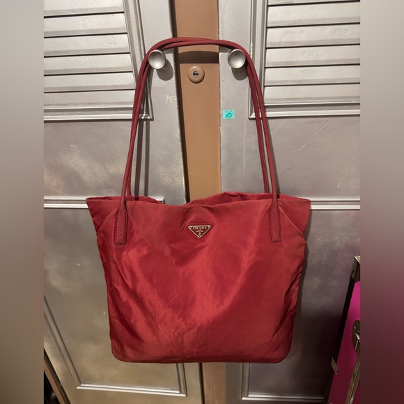 Bags | Prada Red Bag Large | Poshmark